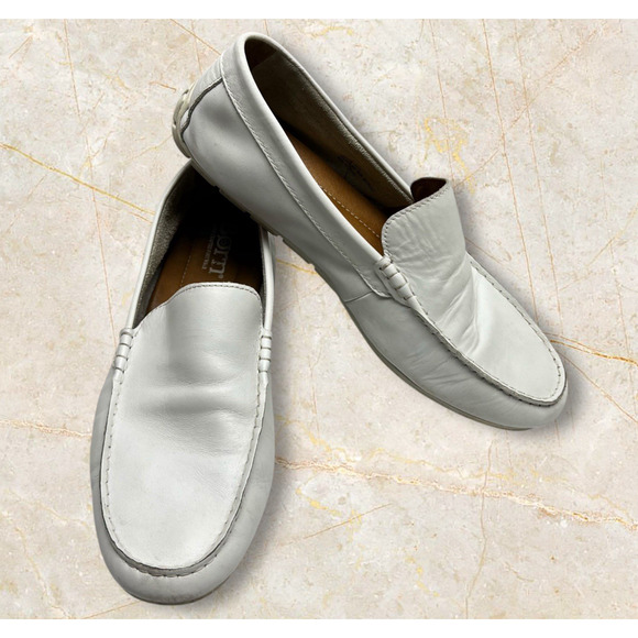 Born | Shoes | Born Mens Driving Leather Loafers White Size 1 Slip On ...
